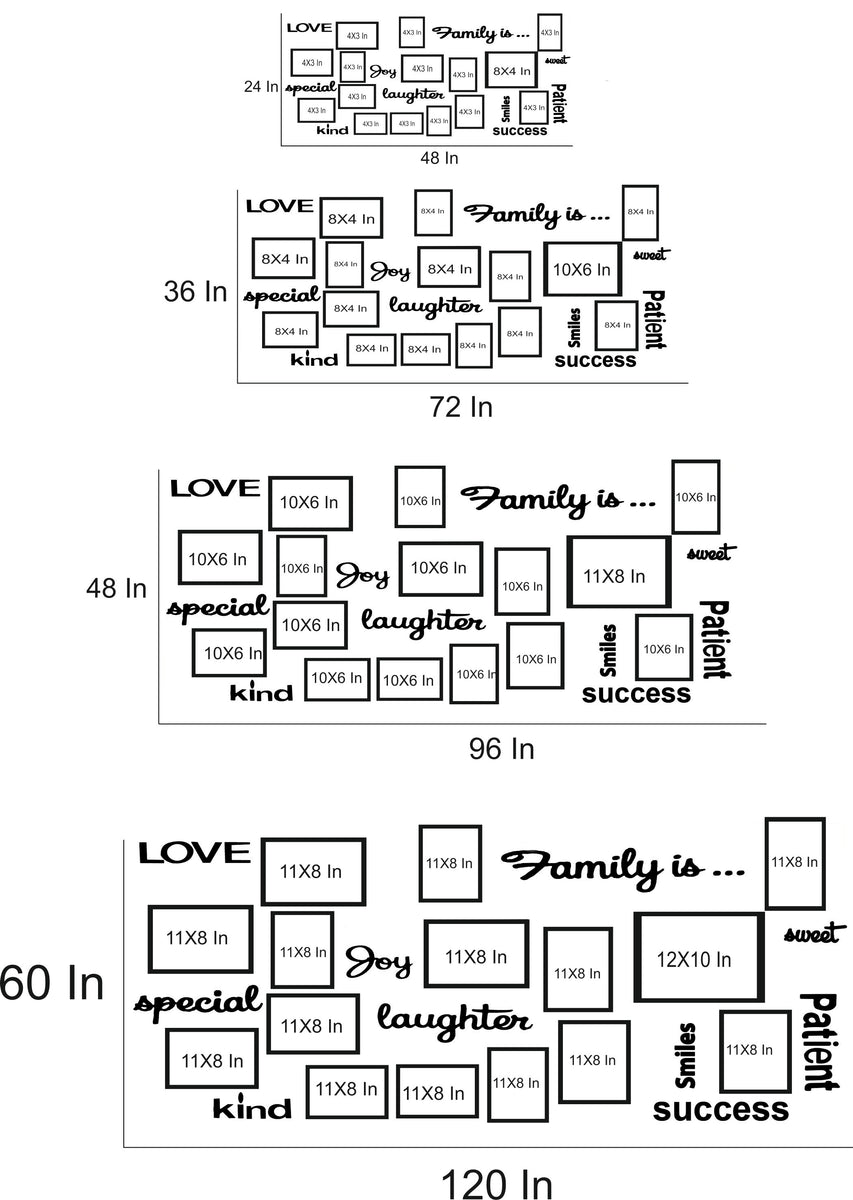 Family Love - Wall Decor Photo Frames ( 15 Photo Frames + 6mm Wooden A ...