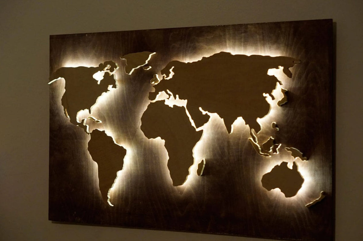 Back drop World Map (With LED) - Wooden Acrylic Wall Decor || Wall Han ...